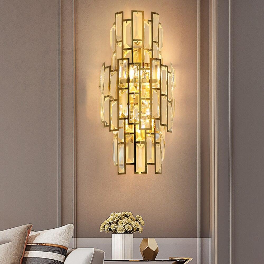 Avenila Speciality Modern Crystal Gold Wall Hotel Sconce Lamp