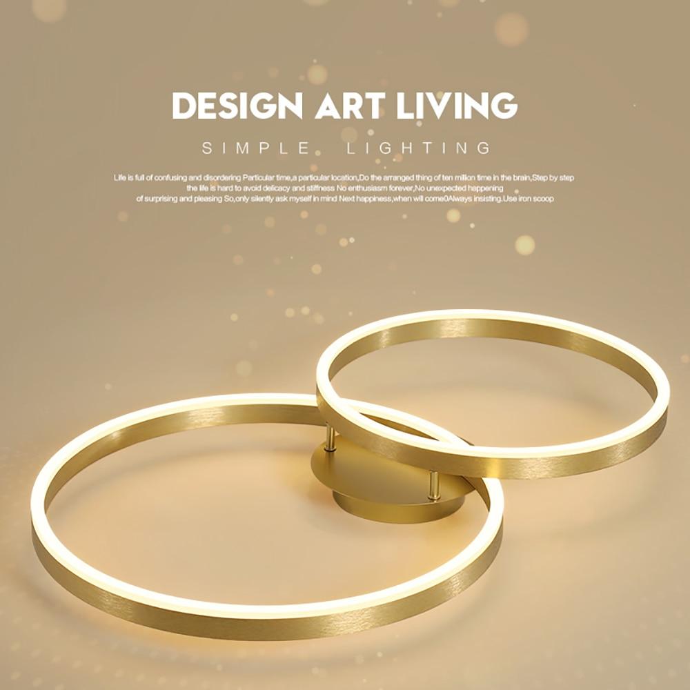 Gold Circular LED Rings Ceiling Light Chandelier