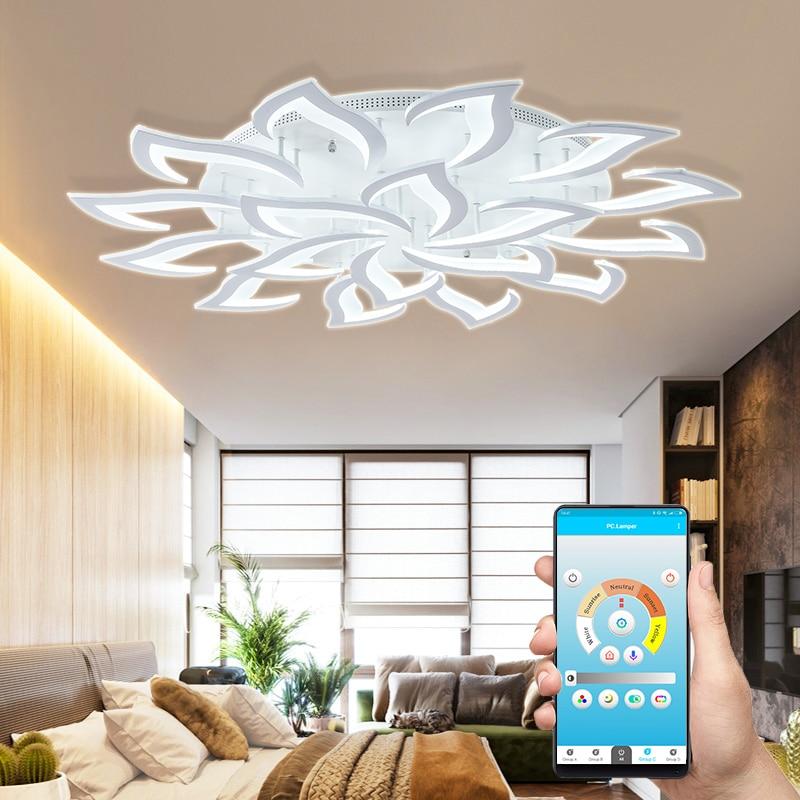 Lotus Ceiling Chandelier with Brightness Control