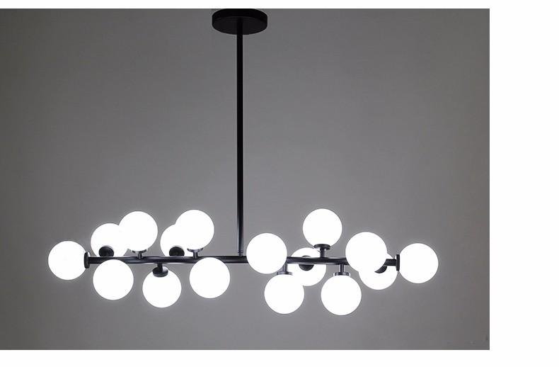 Modern Glass Balls Pendant Lamp Light Luxury Branch Chandelier Magic B