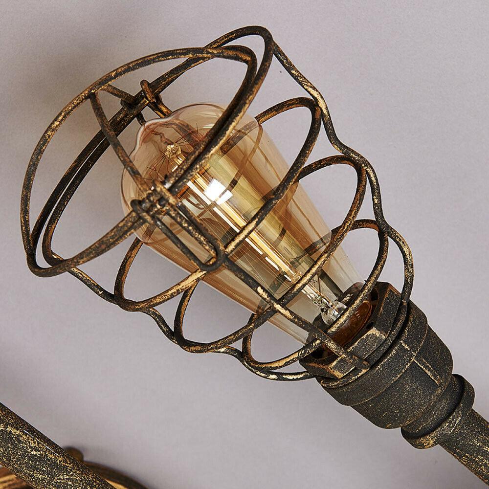 Rustic Industrial Semi Flush Ceiling Light Steampunk Pipe Fixture Pend