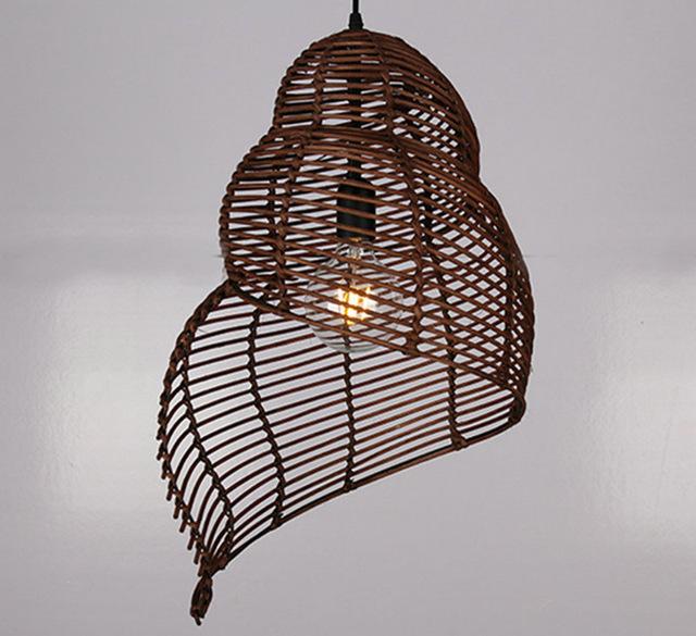 Sea Shell Snail Bamboo 9.8" to 13" Wide LED Pendant Lamp Shade