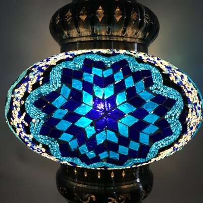 Turkish-Style Mosaic Stained Glass Pendant Light